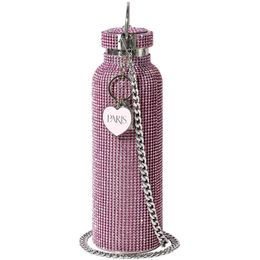 Paris Hilton Trinkflasche &raquo;, Luxus Trinkgef&auml;&szlig; mit &uuml;ber 5000 Strasssteinen&laquo; Wasserflasche in Diamant-Optik, Luxusgetr&auml;nkebeh&auml;lter, aus Edelstahl silber Edelstahl 