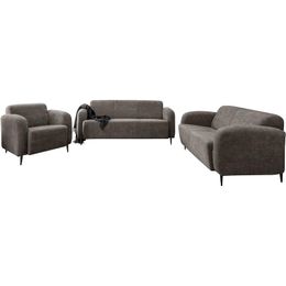 Home Affaire Polstergarnitur &raquo;Marone bequem, zeitlos & elegant&laquo; Set, 3-Sitzer, 2-Sitzer, Sessel, 3 Stk. tlg. auch einzeln erh&auml;ltlich grau 100% 