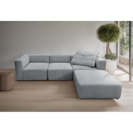 Home Affaire 3-Sitzer &raquo;Utvik kann individuell zusammengestellt werden&laquo; Modulsofa, bestehend aus 2 Eck-, 1 Mittelelement und 1 Hocker grau 95% 