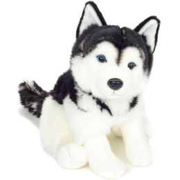 HERMANN TEDDY ORIGINAL Kuscheltier &raquo;Husky 30 cm, schwarz/wei&szlig;&laquo; zum Teil aus recyceltem Material schwarz Einheitsgr&ouml;&szlig;e Kuscheltier