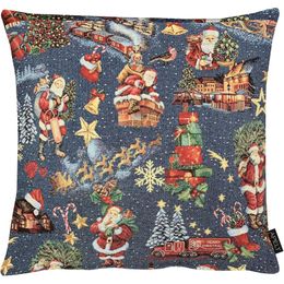 Apelt Dekokissen &raquo;5824&laquo; blau Baumwolle, Polyester B/L: 49cm x 49cm, 1 Stk.