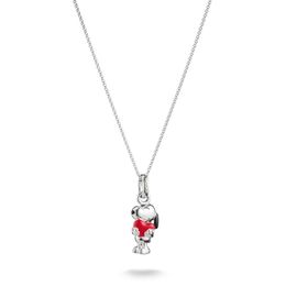 Thomas Sabo Herren Thomas Sabo Kette mit Anh&auml;nger &raquo;Thomas Sabo x Peanuts Kette Snoopy mit Herz&laquo; rot 45, Silber 925 (recycelt), L: 45 B: 9mm