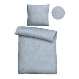 Biberna Bettw&auml;sche &raquo;Thea&laquo; 2 Stk. feines, weiches + leichtes Gewebe aus 100% Baumwolle,Sommer blau Musselin, Obermaterial: 100% Baumwolle B/L: 135cm x 200cm, 1