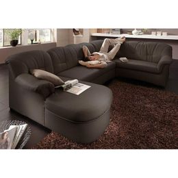 DOMO collection Wohnlandschaft &raquo;Papenburg, zeitlose R&uuml;ckensteppung, elegante Formensprache, U-Form&laquo; in gro&szlig;er Farbvielfalt, wahlweise mit Bettfunktion