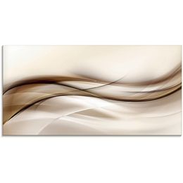 Artland Glasbild &raquo;Braune abstrakte Welle&laquo; Muster 1 Stk. tlg. in verschiedenen Gr&ouml;&szlig;en braun B/H/T: 100cm x 50cm, Glasbild Muster, 1 Stk.