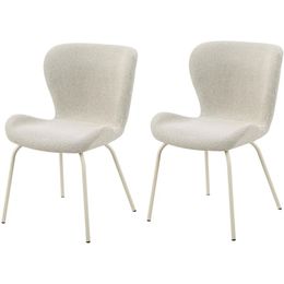 Hela 4-Fu&szlig;stuhl &raquo;LAGOS&laquo; (Set) 2 Stk.4-Fu&szlig;stuhl XL, Gestell angepasst, Webstoff, 140kg belastbar beige Metall, Polyester, Stoff B/H/T: 50cm x 83,5cm x 