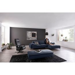 W.Schillig Ecksofa &raquo;valentinoo, Designsofa, bequem, elegant und zeitlos, L-Form&laquo; inklusive Hocker, mit Sitztiefenverstellung, Breite 299 cm blau 