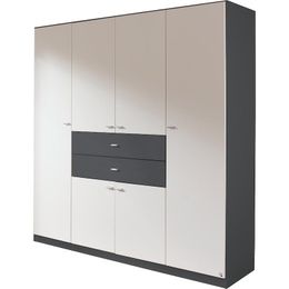 Rauch Dreht&uuml;renschrank &raquo;Landsberg&laquo; mit praktischen T&uuml;ren und Schubk&auml;sten grau Holzwerkstoff B/H/T: 181cm x 197cm x 54cm