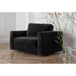 OTTO home Sessel &raquo;Hobro Loungesessel&laquo; in 3 Bezugsqualit&auml;ten in vielen Farben schwarz Luxus-Microfaser Lederoptik (100% Polyester);Struktur grob (100% 
