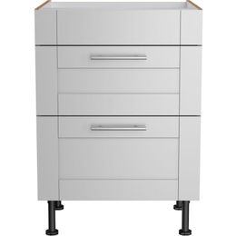OPTIFIT Kochfeldumbauschrank &raquo;Ahus&laquo; Breite 60 cm grau wildeiche Nachbildung, B/H/T: 60cm x 87cm x 58,4cm, Schubladen: 2 Stk.