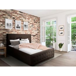 Home Affaire Polsterbett &raquo;Vaine&laquo; in 5 Breiten, auch in L&auml;nge 220 cm, incl. Roll-Lattenrost braun Samtoptik (100% Polyester) Liegefl&auml;che L&auml;nge B: 200cm