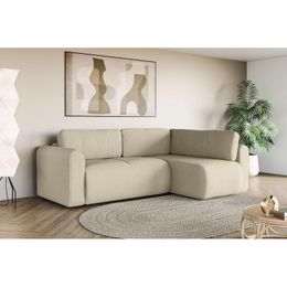 OTTO home Ecksofa &raquo;Zacharia wahlweise Schlafsofa mit Bettkasten, B/T/H 250/166/86 cm&laquo; L-Form mit Wellenunterfederung, Ottomane rechts oder links 