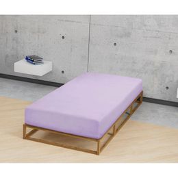 Biberna Spannbettlaken &raquo;Biber in Gr. 90x200, 140x200 oder 180x200 cm&laquo; aus Baumwolle, f&uuml;r Matratzen bis 22 cm H&ouml;he, Winter, Bettlaken lila Biber, Obermaterial: