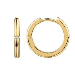 Firetti Damen Paar Creolen &raquo;Schmuck Geschenk Silber 925 Ohrschmuck Ohrringe Solit&auml;r Lab Grown&laquo; mit Brillanten 16mm, 0,02 SI = kleine Einschl&uuml;sse, 