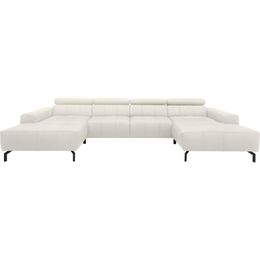 DOMO collection Wohnlandschaft &raquo;Cunelli tolle Sitzn&auml;hte als Designelement, fester Sitzkomfort, U-Form&laquo; whlw. verstellbare Kopfteile, passend f&uuml;r 