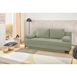 Jockenh&ouml;fer Schlafsofa &raquo;Felix, B: 205 cm, Liegefl. 155x201 cm, Dauerschlafsofa, inkl. Topper&laquo; inklusive Schlaffunktion und Bettkasten, Federkernpolsterung gr&uuml;n 