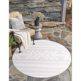 Carpet City Teppich &raquo;In-& Outdoorteppich Santorini 411, 3D-Effekt, Boho-Optik&laquo; rund 5 mm H&ouml;he Wetterfest & UV-best&auml;ndig f&uuml;r Terrasse, Balkon, K&uuml;che, Flur beige 