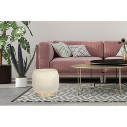 Kayoom Sitzhocker &raquo;Hocker Lilje, Edler Touch durch goldenen Sockel,Hochwertiger Samtbezug&laquo; 1 Stk. tlg. samtweich, gesteppte Ziernaht, Edelstahlsockel, 