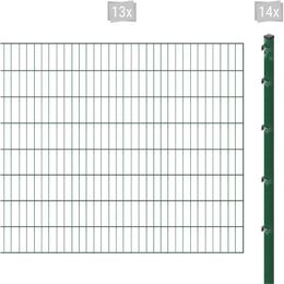 Arvotec Einstabmattenzaun &raquo;ESSENTIAL 160 zum Aufschrauben&laquo; Zaunh&ouml;he 160 cm, Zaunl&auml;nge 2 - 60 m gr&uuml;n Kunststoff, Stahl H/L: 160cm x 26m, Pfosten: 14 Stk.