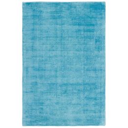 Kayoom Teppich &raquo;My Raaja 230&laquo; rechteckig 12 mm H&ouml;he Kurzflor, Viskose, leichter Glanz, Wohnzimmer blau Viskose B : 200cm 1 Stk., 12mm, L: 290cm