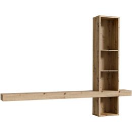 FORTE H&auml;ngeregal &raquo;Louoto&laquo; braun Holzwerkstoff B/H/T: 225cm x 171,1cm x 25,1cm, 4 Stk. offene F&auml;cher