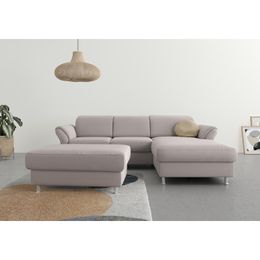 Sit & More sit&more Ecksofa &raquo;Apulia L-Form&laquo; wahlweise Schlaffunktion, Bettkasten und Kopf- und Armteilverstellung beige Webstoff (100% Polyester);Struktur weich 