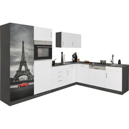 KOCHSTATION K&uuml;chenzeile &raquo;KS-Paris &ndash; K&uuml;chen mit einzigartigen Fotomotiven auf den Fronten&laquo; Stellbreite 290/220 cm, wahlweise mit E-Ger&auml;ten und 