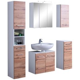 Welltime Badm&ouml;bel-Set &raquo;Avignon&laquo; 5 Stk. tlg. wei&szlig; Holzwerkstoff B/H/T: 120cmcm x 200cmcm x 35cmcm