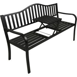 Garden Pleasure Gartenbank &raquo;SEGULA&laquo; mit hochklappbarem Tisch, BxTxH: 150x60x89 cm grau Stahl, pulverbeschichtet B/H/T: 150cm x 89cm x 60cm