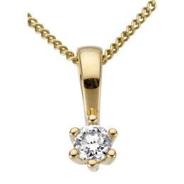 Firetti Damen Kettenanh&auml;nger &raquo;Schmuck Geschenk Gold 750 Halsschmuck Anh&auml;nger Halskette Solit&auml;r&laquo; mit Brillant in Krappenfassung gold 0,1 LR = lupenrein