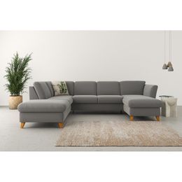 Home Affaire Wohnlandschaft &raquo;Trelleborg U-Form&laquo; Federkern-Polsterung, wahlweise mit Schlaffunktion und Stauraum grau 100% Polyester B/H/T: 307cm x 