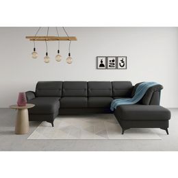 Sit & More sit&more Wohnlandschaft &raquo;Sinatra U-Form&laquo; optional mit Kopfteilverstellung und Armteilfunktion, Metallf&uuml;&szlig;e schwarz 98% Polyester, 2% Polyamid B/H/T: 
