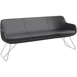 Musterring Essbank &raquo;Tavia&laquo; Schlittengestell in drei Ausf&uuml;hrungen, Breite 180, 200 oder 220 cm grau 100% PES B/H/T: 180cm x 87cm x 66cm, Echtleder