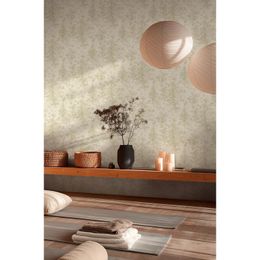 Livingwalls living walls Vliestapete &raquo;Vibes & Styles Astrid &ndash; Whispering Woods Vliestapete&laquo; gl&auml;nzend leicht strukturiert Zarte Baumstruktur im Aquarellstil mit 