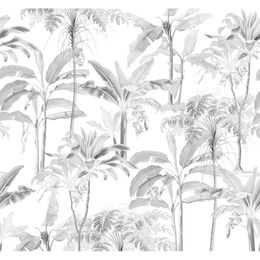 SUPERFRESCO EASY Fototapete &raquo;Milou&laquo; botanisch glatt Grau - 300x280cm grau Vlies B/L: 3m x 2,8m