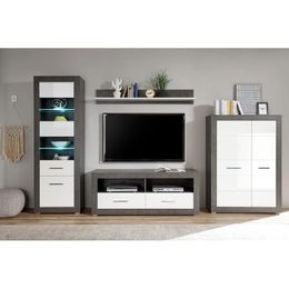 Home Affaire Wohnwand &raquo;Etero&laquo; Set, 4 Stk. tlg. grau B/H/T: 335cmcm