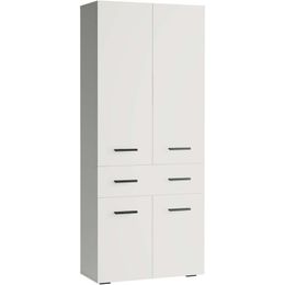Inosign welltime Hochschrank &raquo;Skara&laquo; mit drei variablen Einlegeb&ouml;den wei&szlig; Holzwerkstoff wei&szlig;, B/H/T: 76cm x 180cm x 35cm, Schubladen: 1 Stk. T&uuml;ren: 4 Stk.