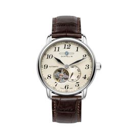 Zeppelin Herren Zeppelin Automatikuhr &raquo;LZ 127 Graf &laquo; Mechanische Uhr, Armbanduhr, Herrenuhr, offene Unruh, Made in Germany braun Einheitsgr&ouml;&szlig;e
