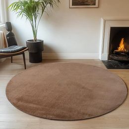 Ayyildiz Teppiche Teppich &raquo;JOY 1400, auch als L&auml;ufer und in Rund erh&auml;ltlich&laquo; rund 11 mm H&ouml;he besonders weich, uni Kurzflor, Wohnzimmer, Kinderzimmer braun Polyester &Oslash; 