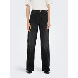 Jacqueline de Yong Jdy Damen JDY High-waist-Jeans &raquo;JDYFELINA-FINA HW WIDE BLK JEANSDNM NOOS&laquo; schwarz M (38), L&auml;nge 30