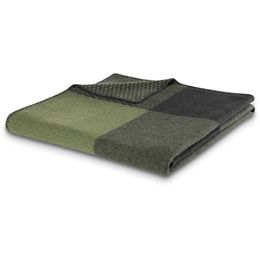 Biederlack Wohndecke &raquo;Plaid Frame green&laquo; exquisite Kuscheldecke aus reiner Merinowolle Wolle B/L: 150cm x 200cm