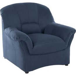DOMO collection Sessel &raquo;Bahia zeitlos, elegant mit bequemen Armlehnen&laquo; inklusive Federkern blau Struktur (100% Polyester);Luxus-Microfaser (100% 