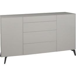 M&auml;usbacher Kommode &raquo;Imola&laquo; Kommode mit Glasfront und Glasoberplatte grau F&uuml;&szlig;e aus Metall,4 Packst&uuml;cke, 2 Stk., 2 Stk.