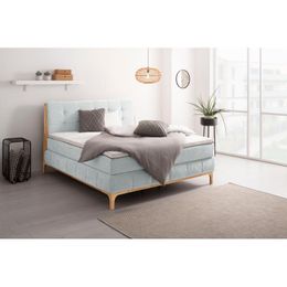 OTTO home Boxspringbett &raquo;Jelle&laquo; 5 Stk. tlg. zertifizierte, recycelte Bezugsstoffe, verschiedene Ausf&uuml;hrungen grau Polyester Struktur (recyceltes 