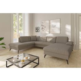 Sit & More sit&more Wohnlandschaft &raquo;Morris Jubi U-Form, B: 300 cm&laquo; mit Armteilfunktion & 1 Zierkissen, optional Schlaffunktion grau 95% Polyester, 5% Polyamid B/