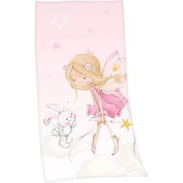 Herding's Young Collection Badetuch &raquo;Little Fairy&laquo; 75x150 cm, hochfarbig bedruckt rosa Velours, Obermaterial: 100% Baumwolle B/L: 75cmx150cm, 1 Stk., Fee, Velours
