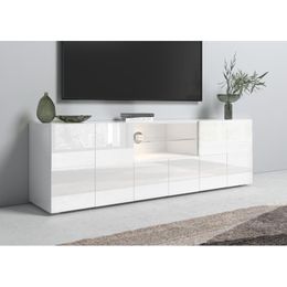 Home Affaire Lowboard &raquo;Dama Breite 181 cm, TV-Board 2 T&uuml;ren, 1 Schubkasten, TV-Schrank&laquo; Front in 3D-Optik, viel Stauraum, verschiedene Farben wei&szlig; 