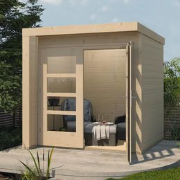 Weka Gartenhaus &raquo;Design 262&laquo; beige Massivholz Fu&szlig;boden im Gartenhaus, ohne Dacheindeckung