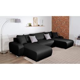 Collection AB Wohnlandschaft &raquo;Paola U-Form, B: 314 cm&laquo; Schlaffunktion, Bettkasten & 4 Zierkissen, Federkern 100%Polyester B/H/T: 314cm x 41cm x 169cm,