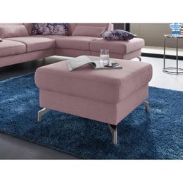 Sit & More sit&more Hocker &raquo;Percy&laquo; Fu&szlig;h&ouml;he 12 cm, wahlweise mit unterschiedlichen Fu&szlig;farben rosa B/H/T: 72cm x 43cm x 72cm, Feinstruktur,mit satiniertem 